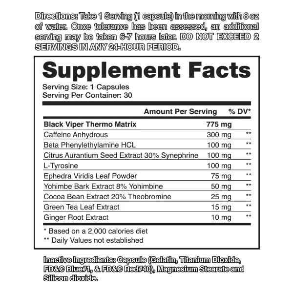 DRAGON BLACK VIPER 30 CAPSULAS – CaptainNutrition